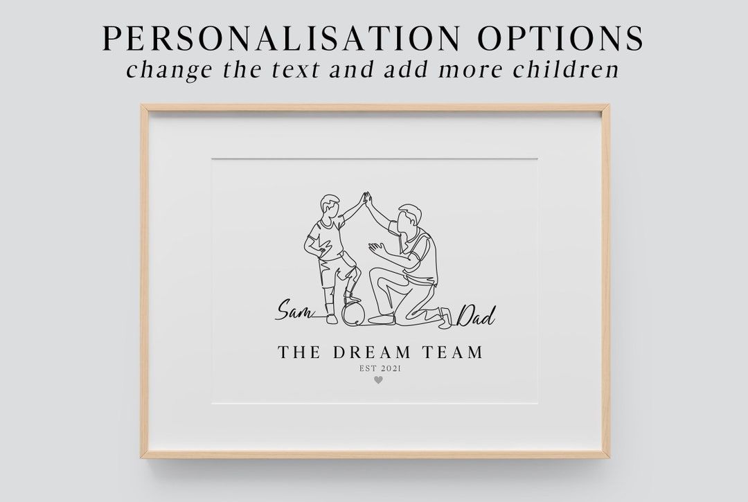 Dad Personalised Print Custom Football Print Father's Day Gift Gift for ... Dad Personalised Print Custom Football Print Father's Day Gift Gift for ...
