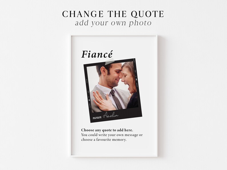 Fiancé Polaroid Definition Print Personalised Fiance - Etsy UK