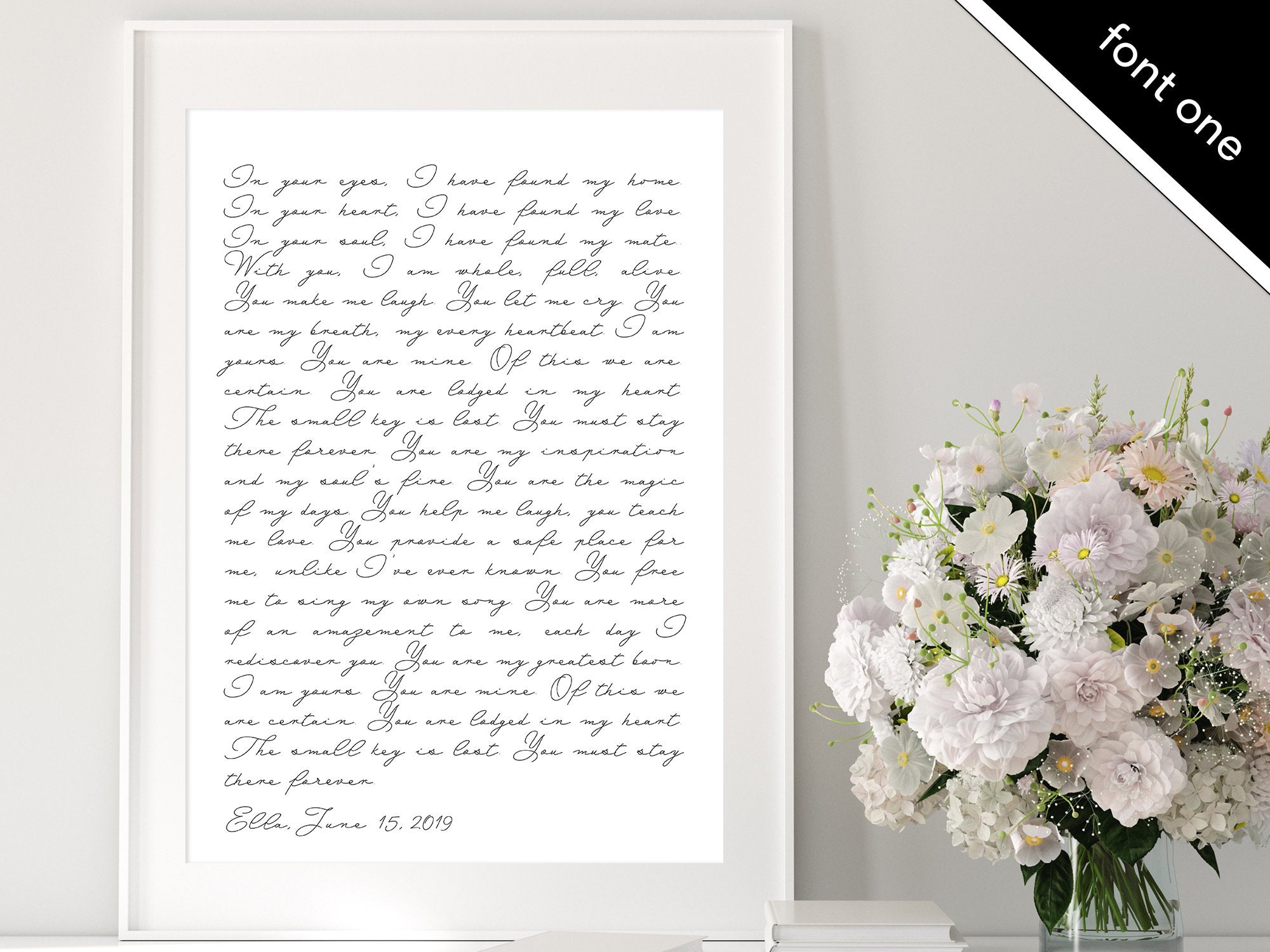 Wedding Vows Print Personalised Wedding Vows Paper | Etsy
