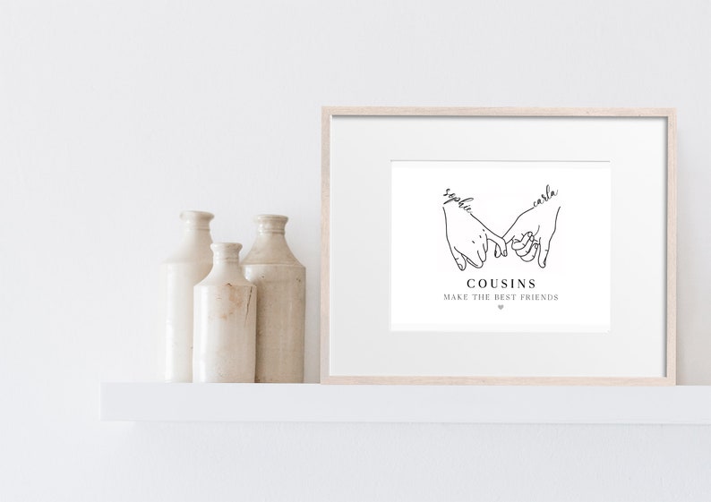 Line Drawing Cousin Print Personalised Cousin Print - Etsy