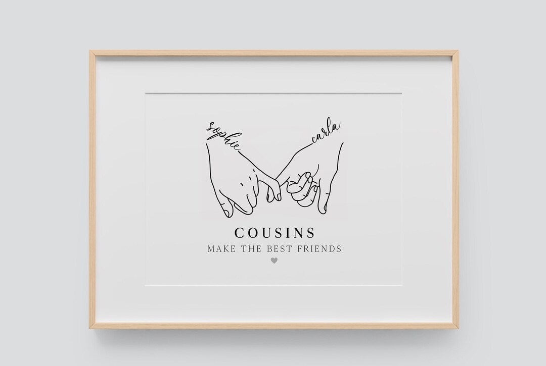 Line Drawing Cousin Print Personalised Cousin Print - Etsy