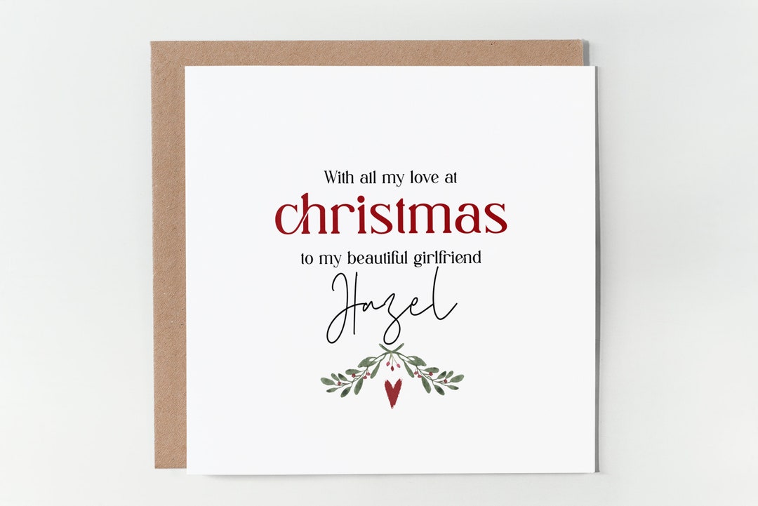 Personalised Girlfriend Christmas Card / Wife Christmas Card / Husband ...