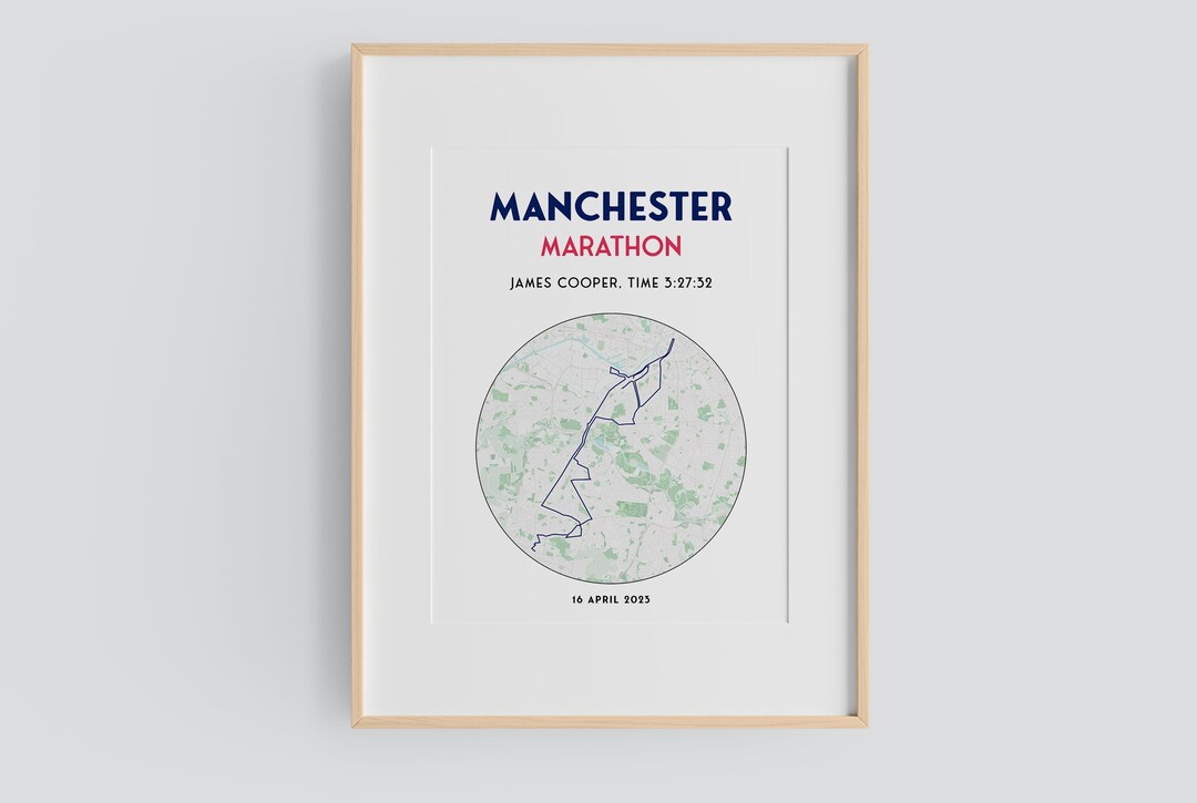 Personalised Manchester Marathon Map Print Personalised - Etsy