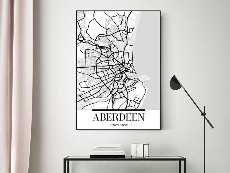 Aberdeen Map / Aberdeen Print / Aberdeen Art / Aberdeen Gift - Etsy