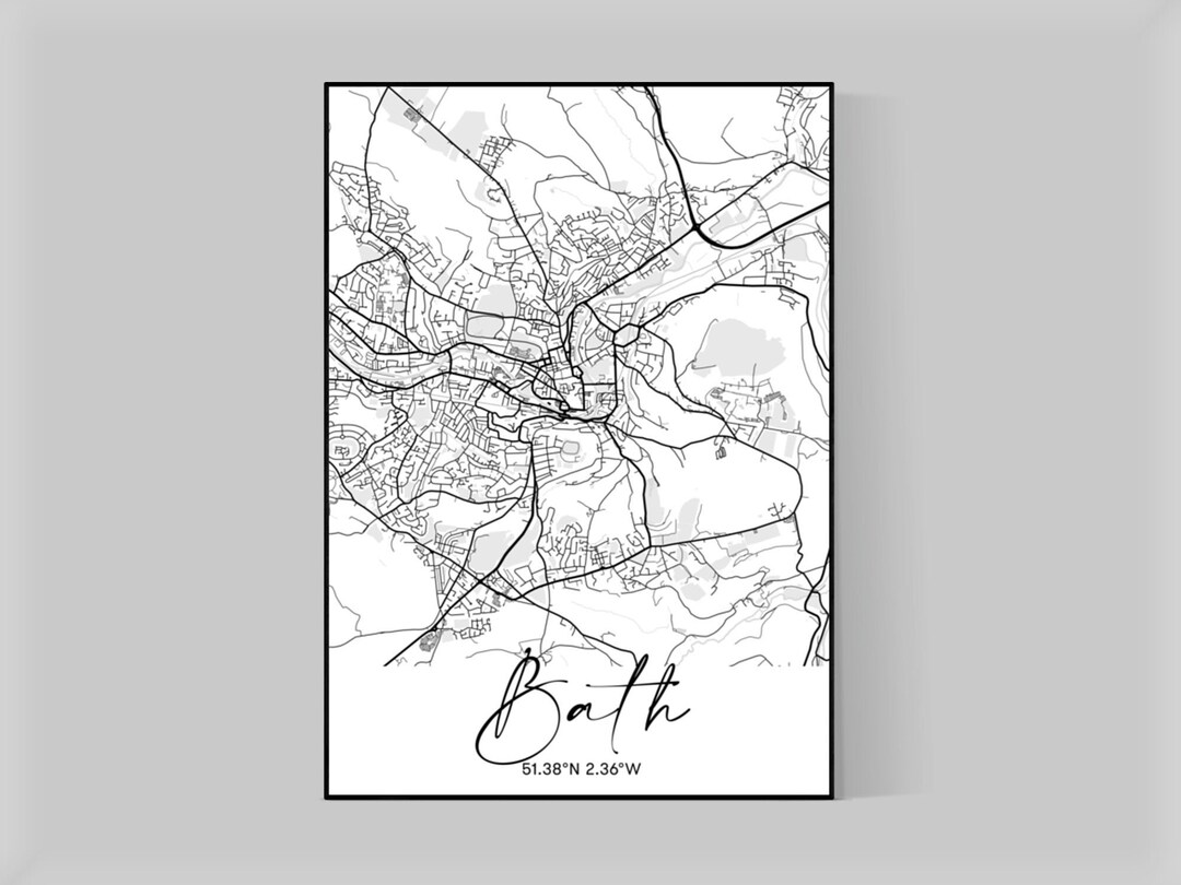 Bath Map / Bath Print / Bath Art / Bath Gift - Etsy