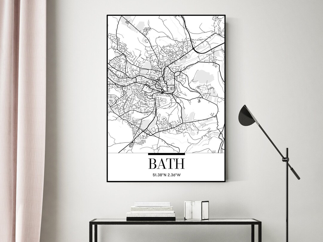 Bath Map / Bath Print / Bath Art / Bath Gift - Etsy