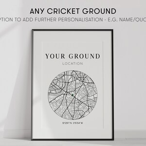 Personalised Cricket Ground Map Poster - Cricket Gifts - Your Cricket ...