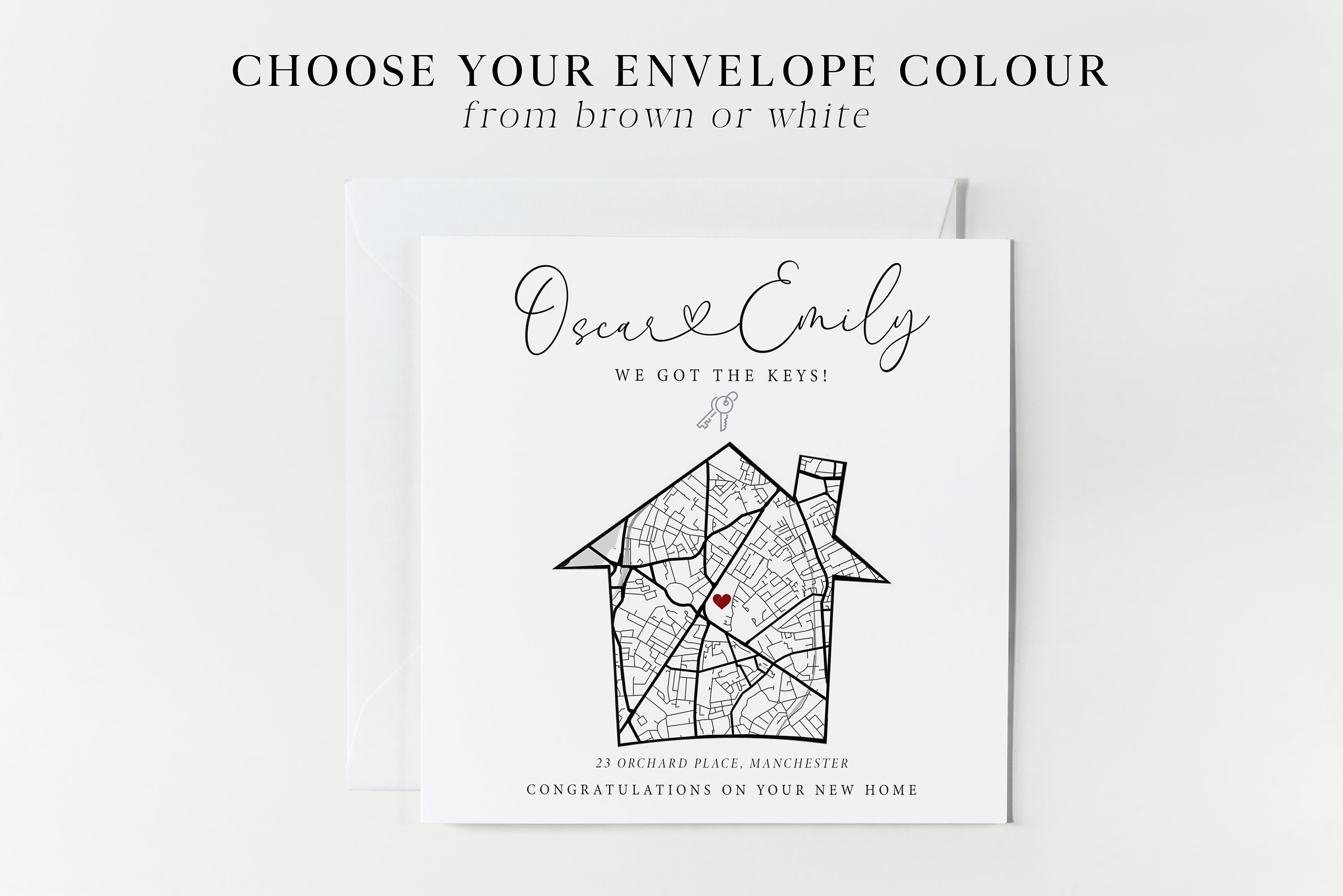 Personalised New Home Card / Custom Map Card / We Got the Keys - Etsy UK