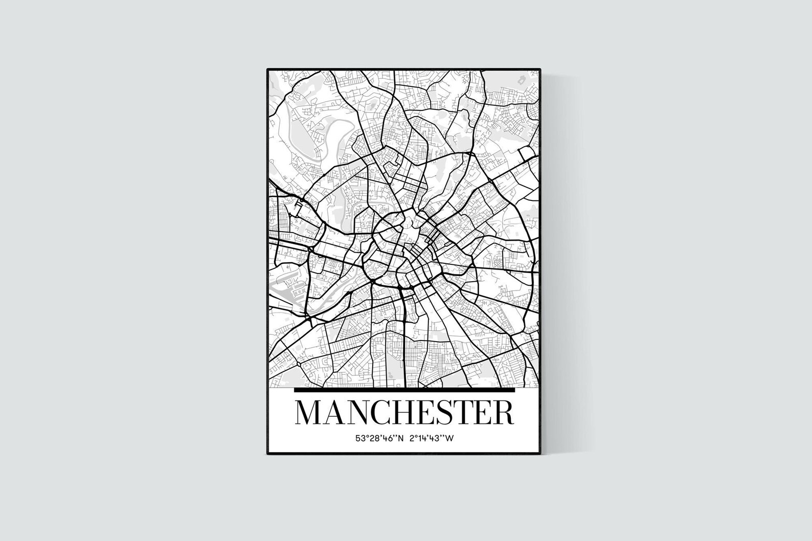 Manchester Map / Manchester Print / Manchester Art / - Etsy UK