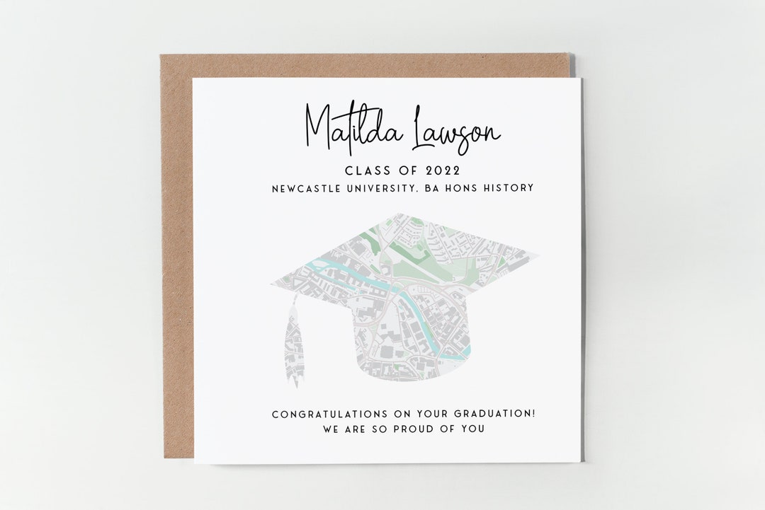 Personalised Graduation Card • Graduation Map Card • University Map ...