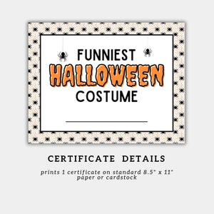 Printable Halloween Costume Award Certificate Bundle, Costume Winners ...