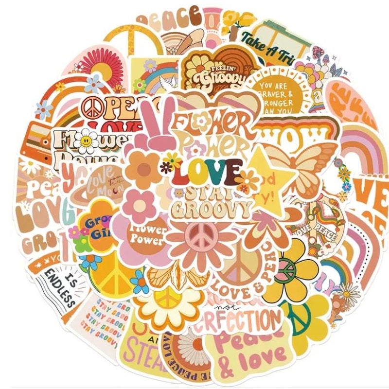 Hippie Stickers - Etsy