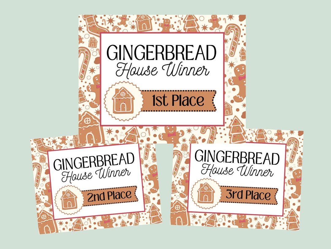Gingerbread House Competition Winner Awards - Etsy
