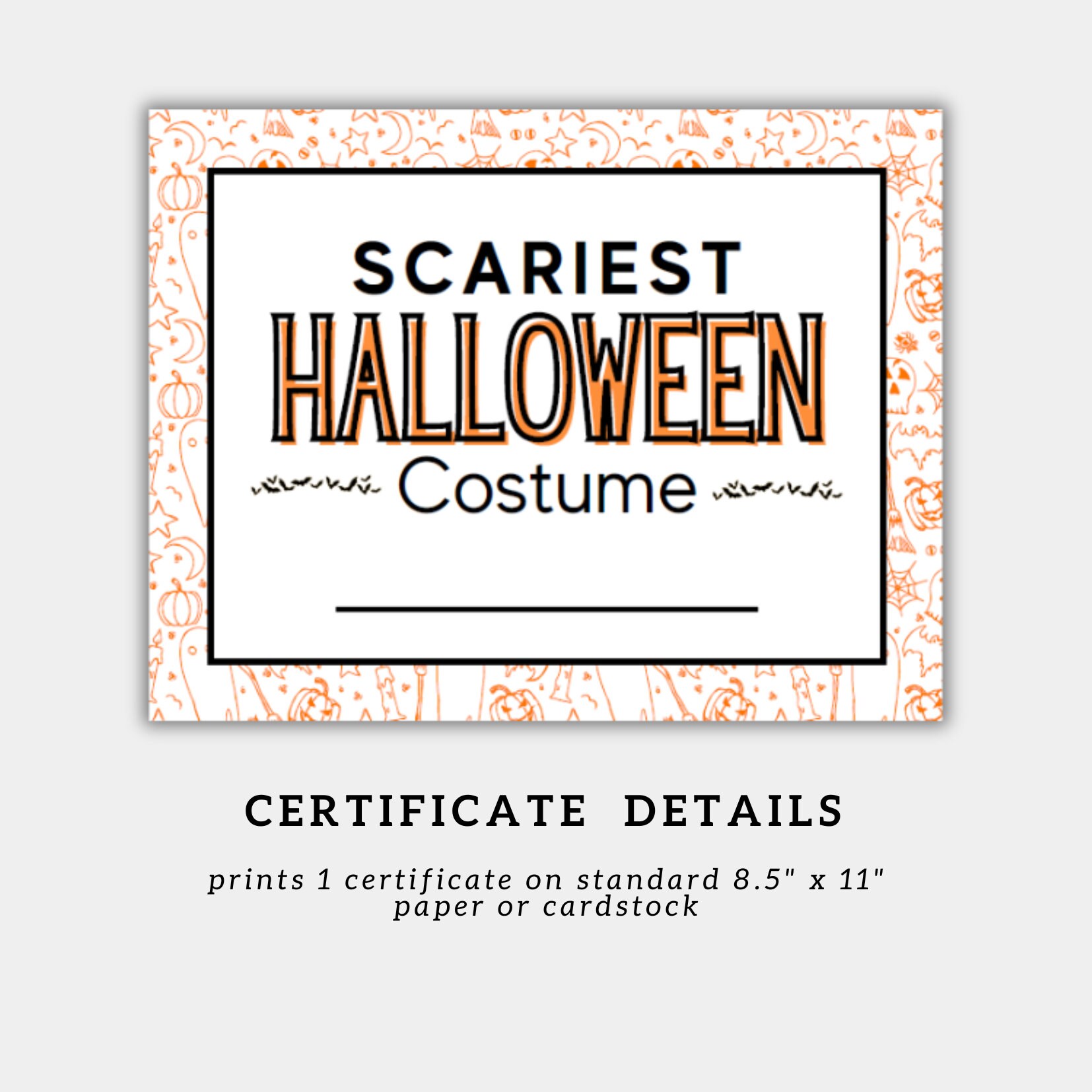 Printable Halloween Costume Award Certificate Bundle, Costume Winners ...