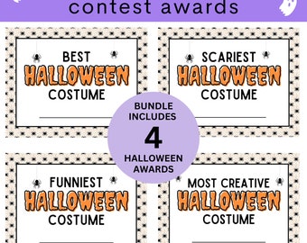 Printable Halloween Costume Award Certificate Bundle, Costume Winners ...
