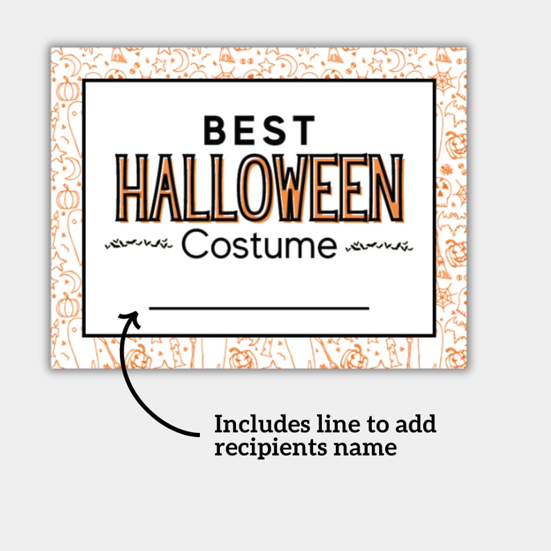 Printable Halloween Costume Award Certificate Bundle, Costume Winners ...