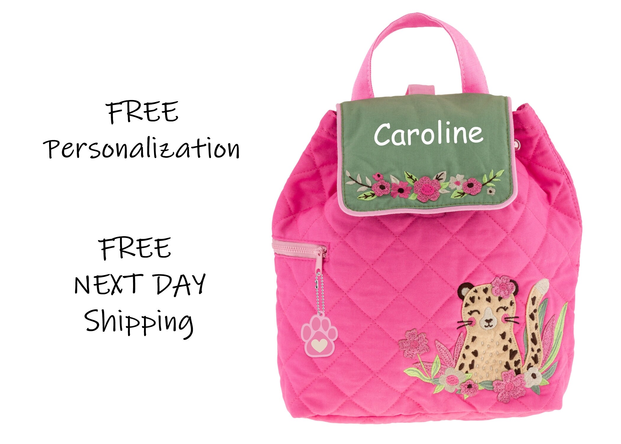 Quilted Backpack LEOPARD Stephen Joseph Free | Etsy