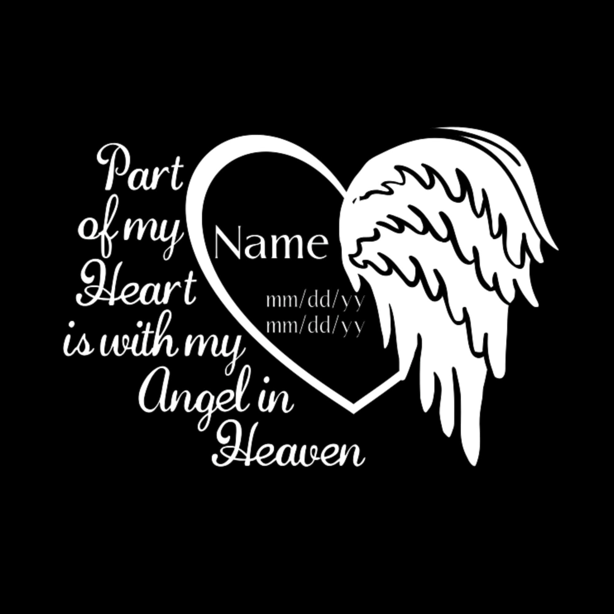 Part of My Heart is in Heaven // Memorial Decal // Car Decal ...