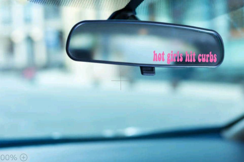 Hot Girls Hit Curbs // Rearview Mirror Sticker // Funny Decal - Etsy