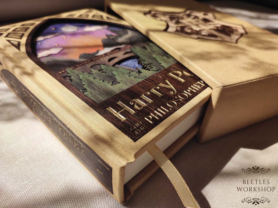 Harry Potter Hand-painted Exclusive Book, Rara Avis Rebind, Wooden Hard ...