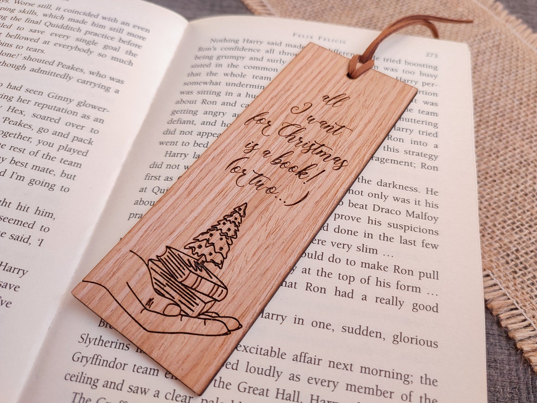 Personalized Wooden Bookmark, Christmas Gift for Book Lovers, Christmas ...