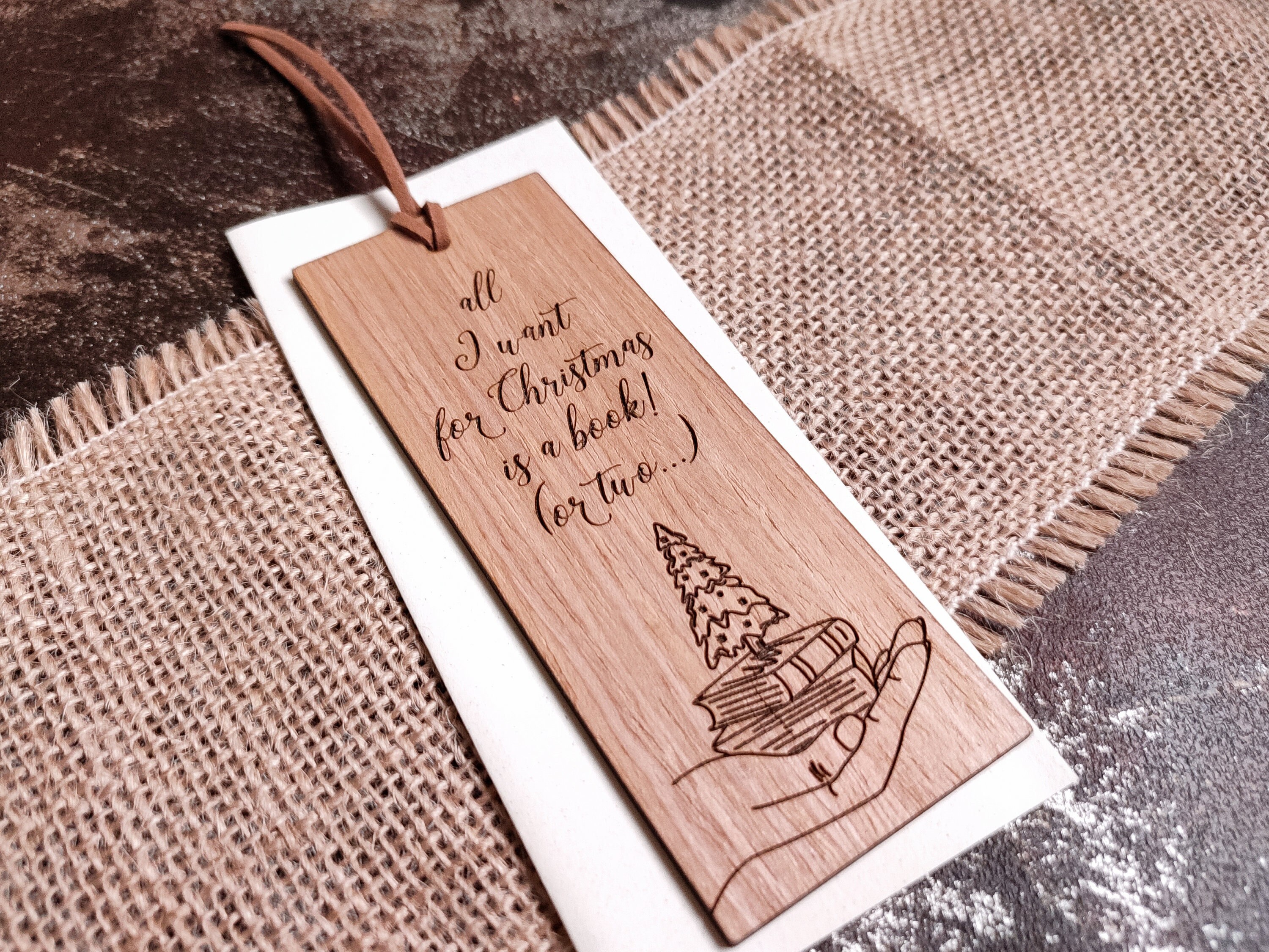 Personalized Wooden Bookmark, Christmas Gift for Book Lovers, Christmas ...