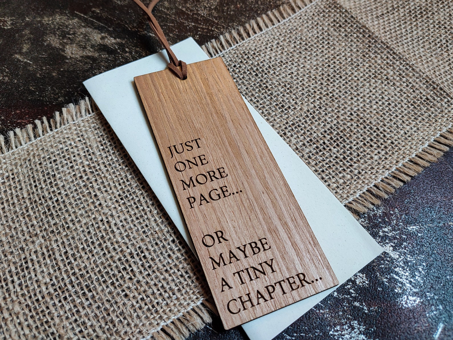 Just One More Page Bookmark, Custom Wooden Bookmark, Bookmark Reading ...