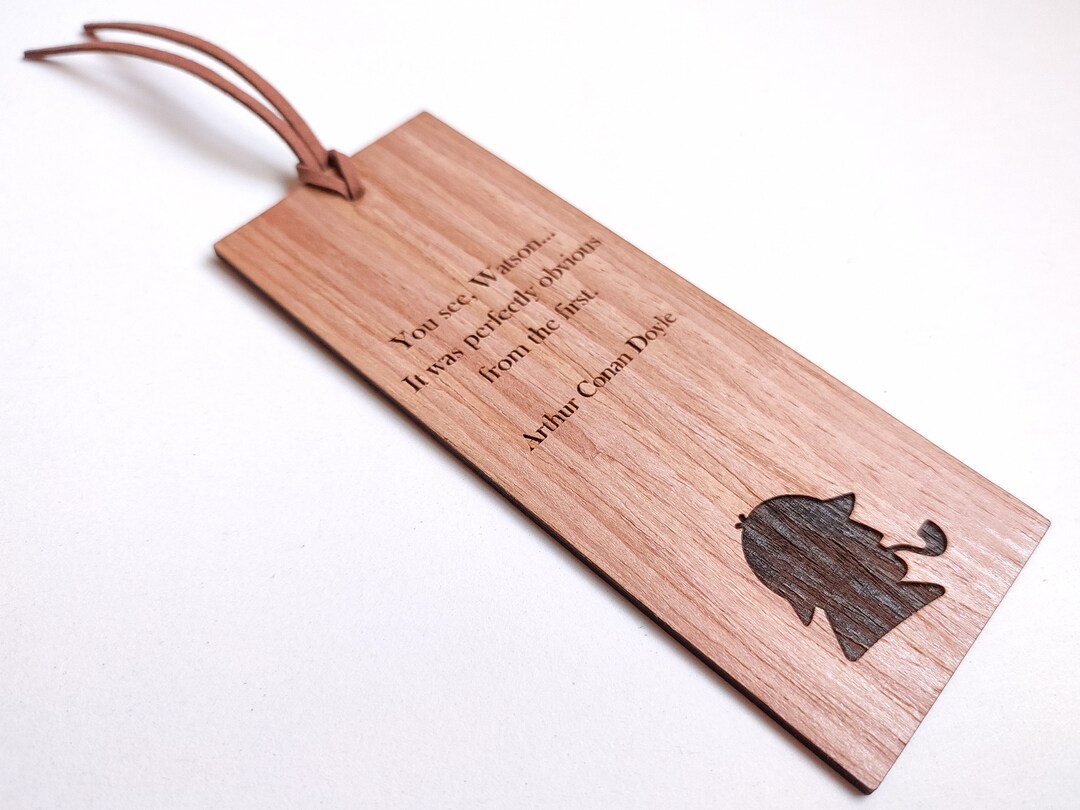 Sherlock Holmes Wooden Bookmark, Gift for Crime Story Lovers, Bookmark ...