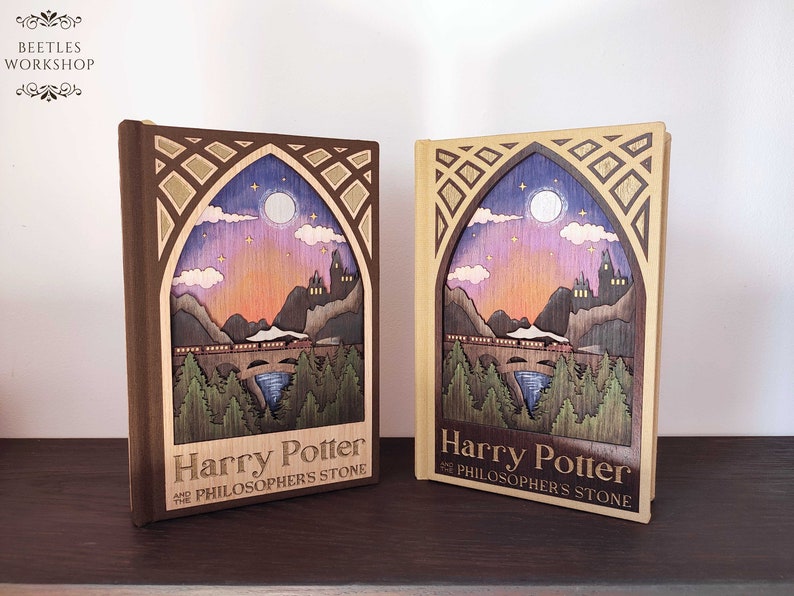 Harry Potter Hand-painted Exclusive Book, Rara Avis Rebind, Wooden ...