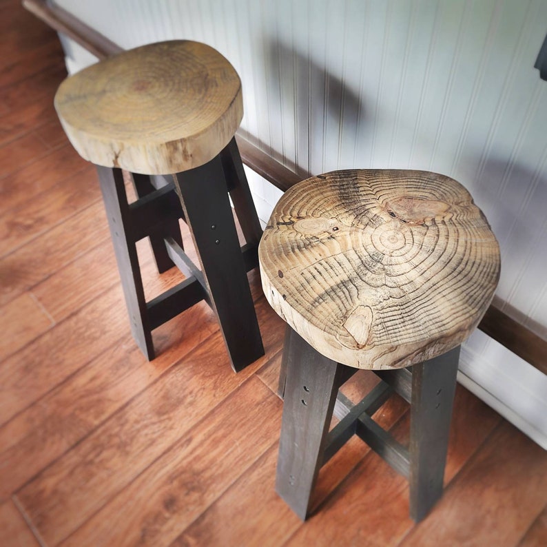Black Bar Stools Wooden Bar Stools Hand Crafted Solid Wood - Etsy