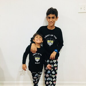 Hanukkah Unisex Pajamas// Chanukah Pjs// Menorah Pajamas// Jewish Kids ...