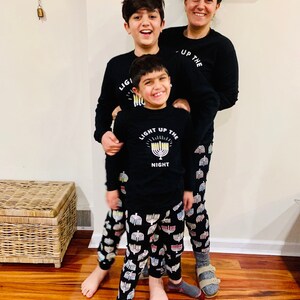 Hanukkah Unisex Pajamas// Chanukah Pjs// Menorah Pajamas// Jewish Kids ...