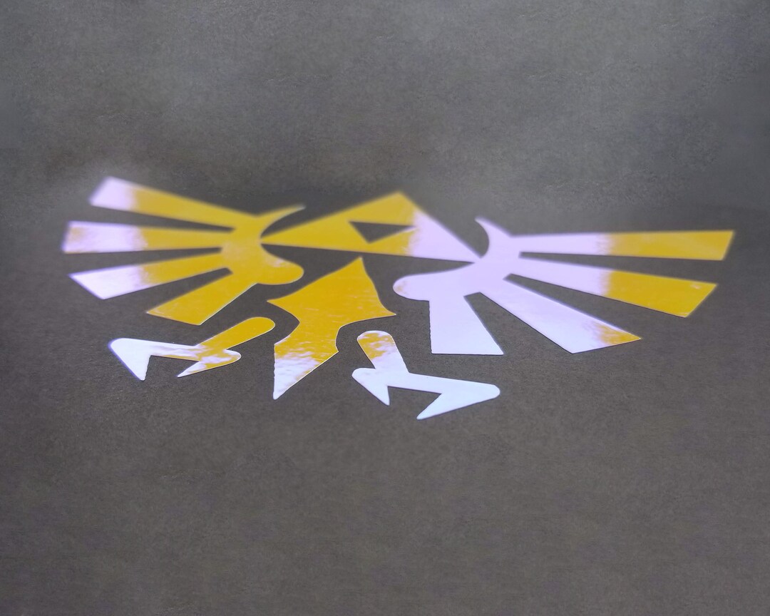 Loz Triforce Holographic Vinyl Decal Wingcrest Etsy