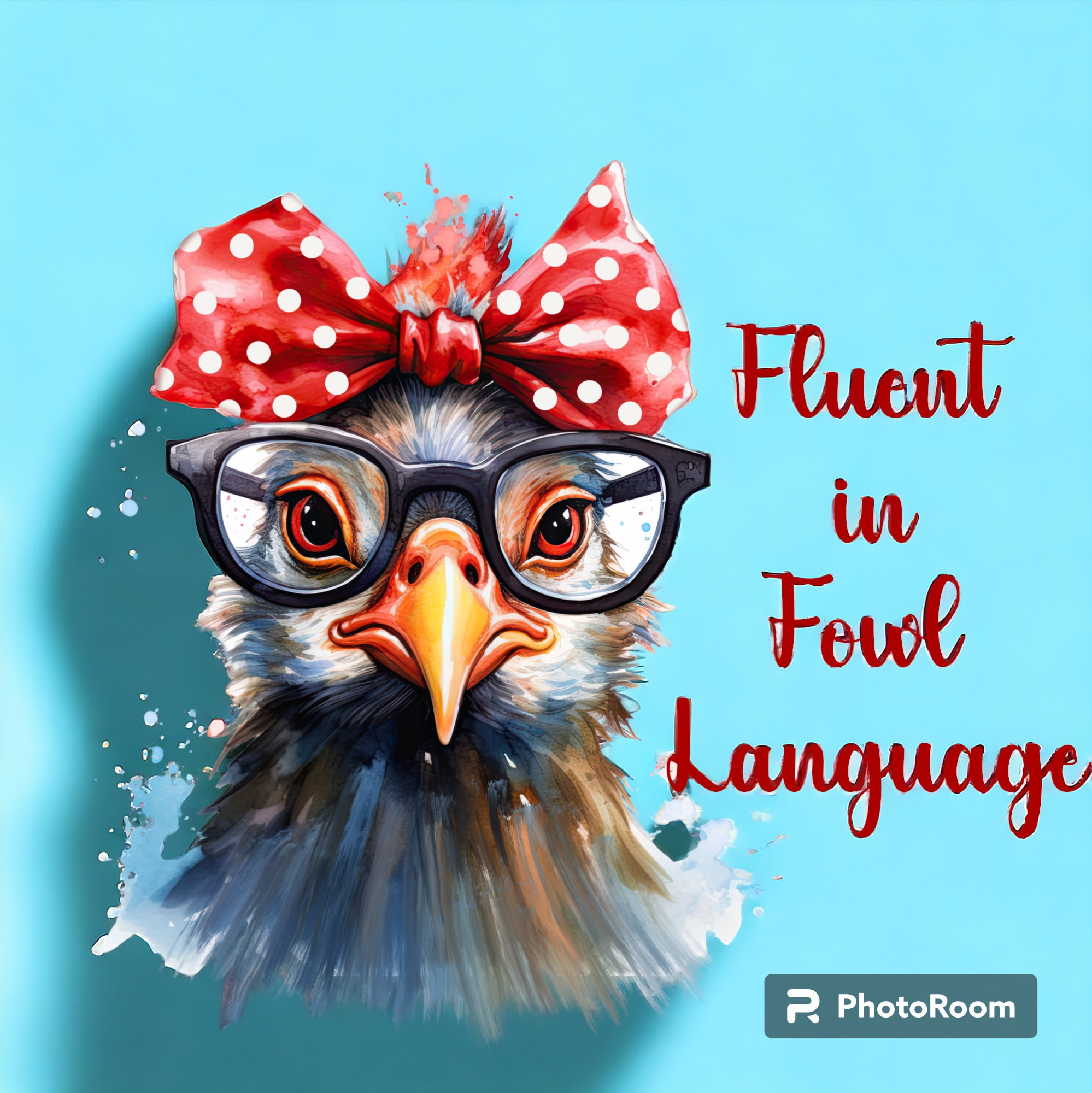 Chicken Chicken Fluent in Fowl Language Funny Chicken With Bow Mug Tee ...