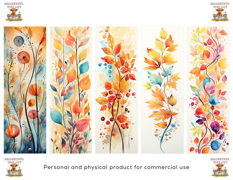 20 Fall Leaves Printable Bookmarks Digital Download JPG Bookmark Set ...