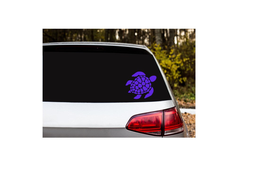Colorful Silhouette Sea Turtle Car Decal | Vibrant Sea Turtle Car Decal ...