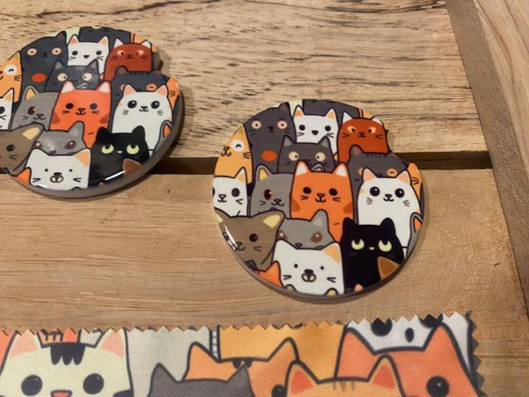 Cute Cartoon Cats Car Coasters and Lens Cloth Combination Gift Ideas ...