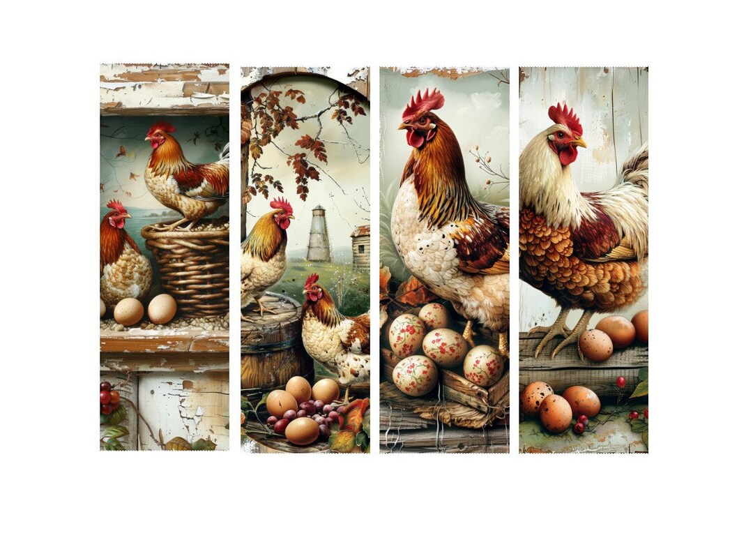 8 Cute Chicken Printable Bookmarks | Whimsical Bookmarks | Ready to ...