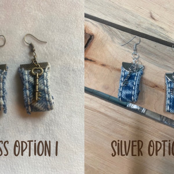 Denim Earrings - Etsy