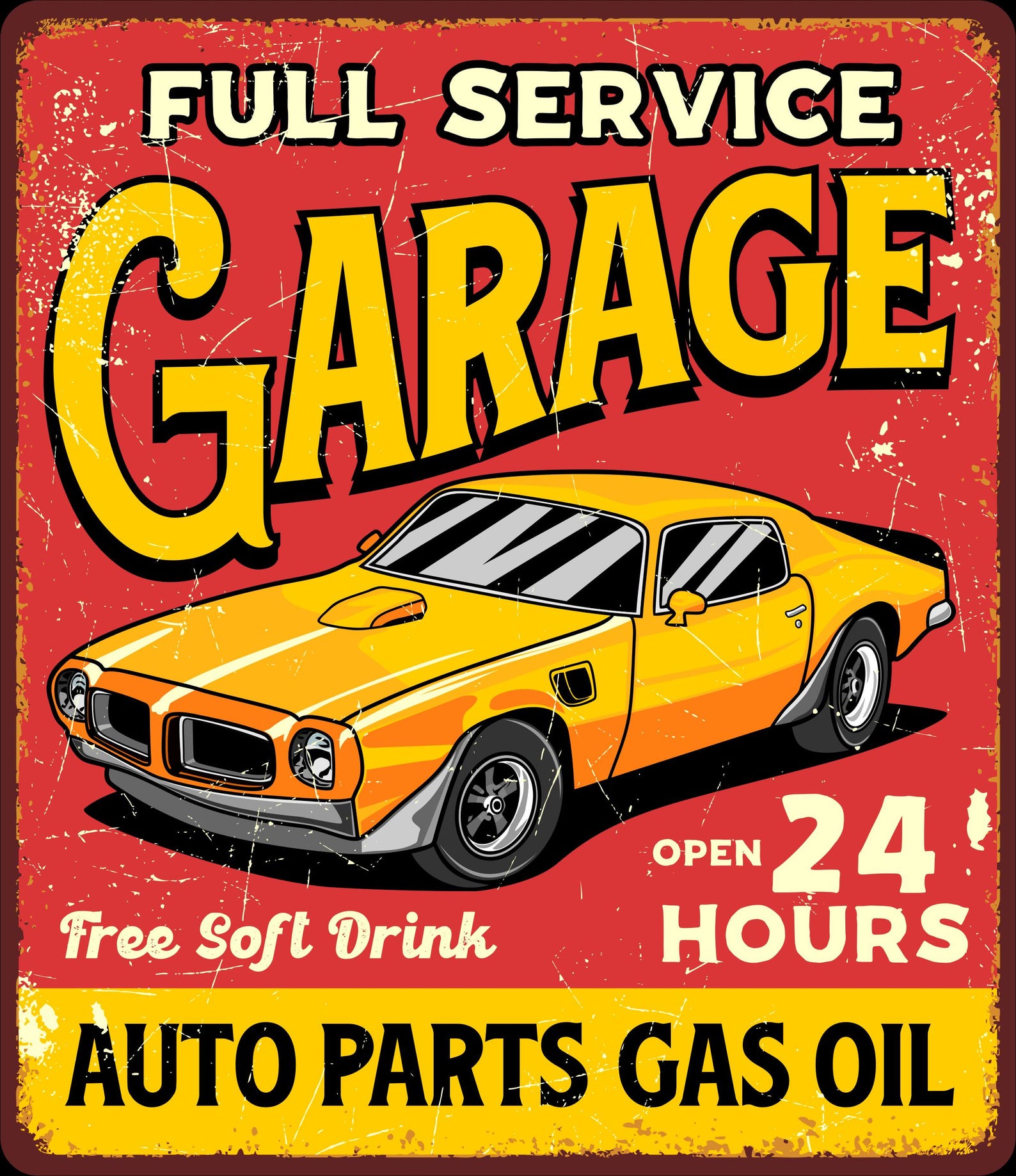 Retro Garage Metal Signs: Hot Rod Decor (set of 3) - Etsy
