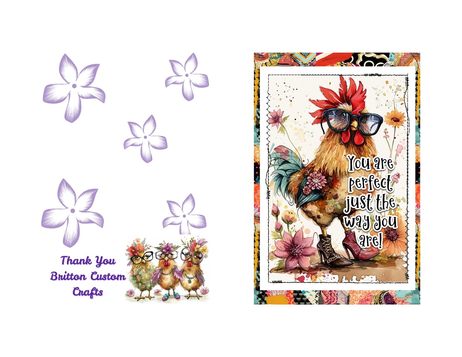 Funky Chicken Greeting Card | Printable Greeting Card | Perfect the Way ...