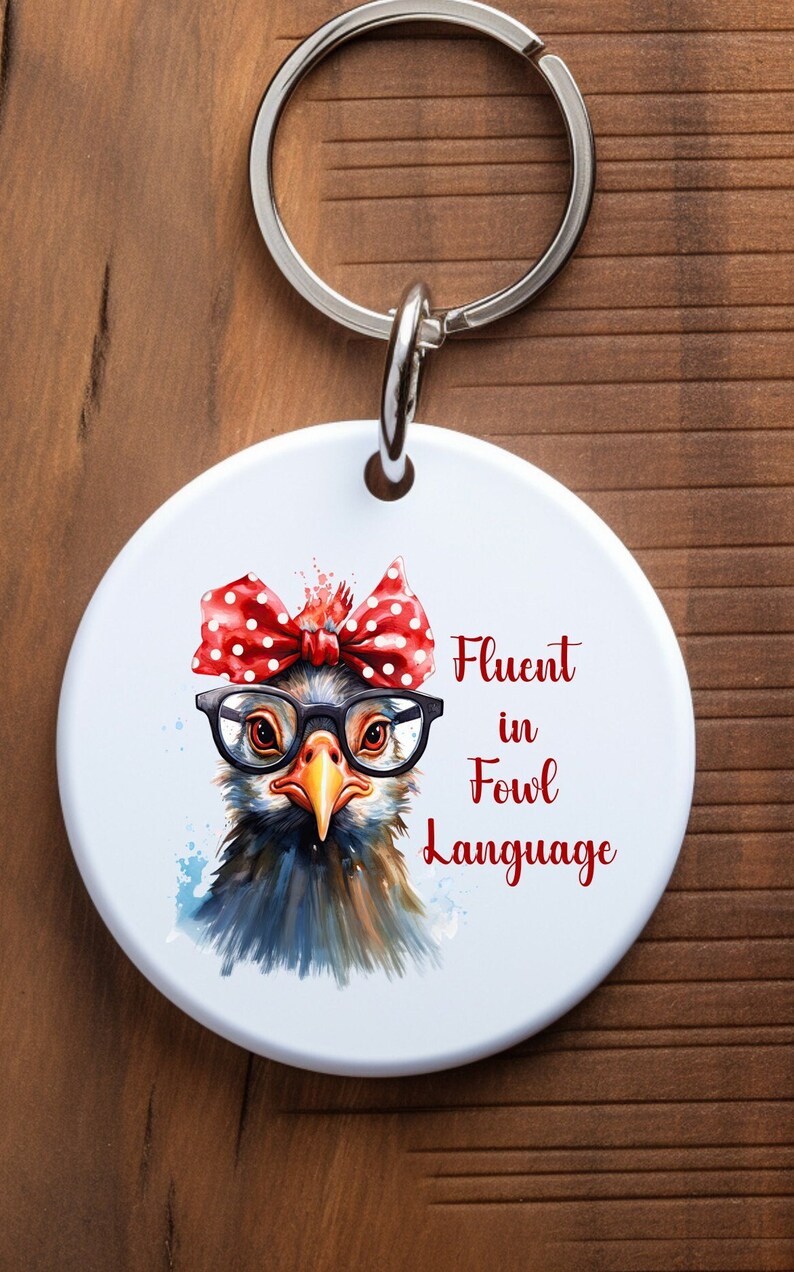 Funny Chicken With Bow SVG PNG: Fluent in Fowl Language (digital ...