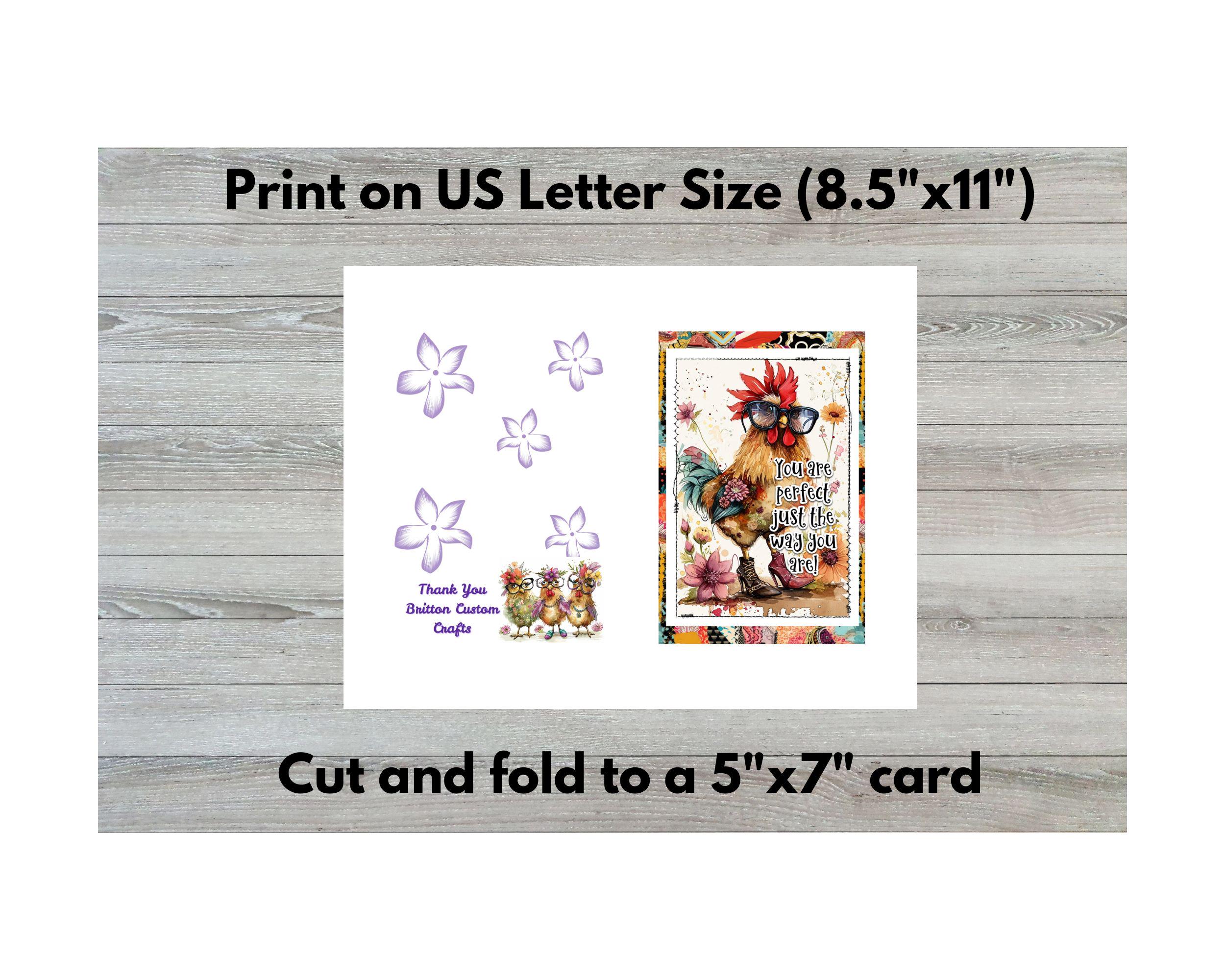 Funky Chicken Greeting Card | Printable Greeting Card | Perfect the Way ...