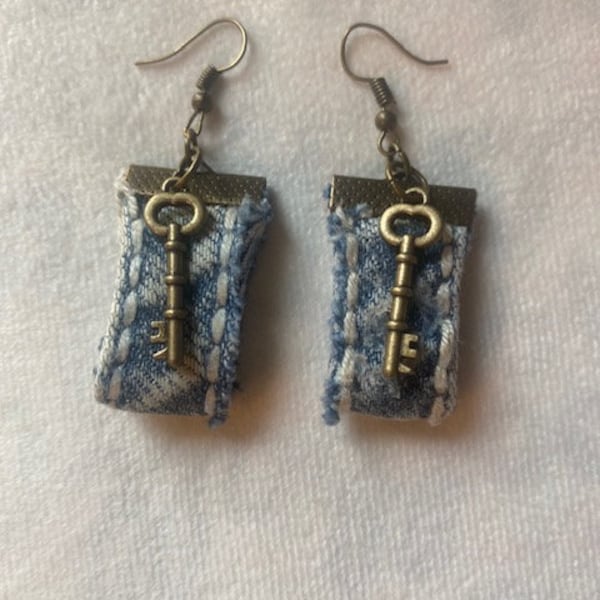 Denim Earrings - Etsy