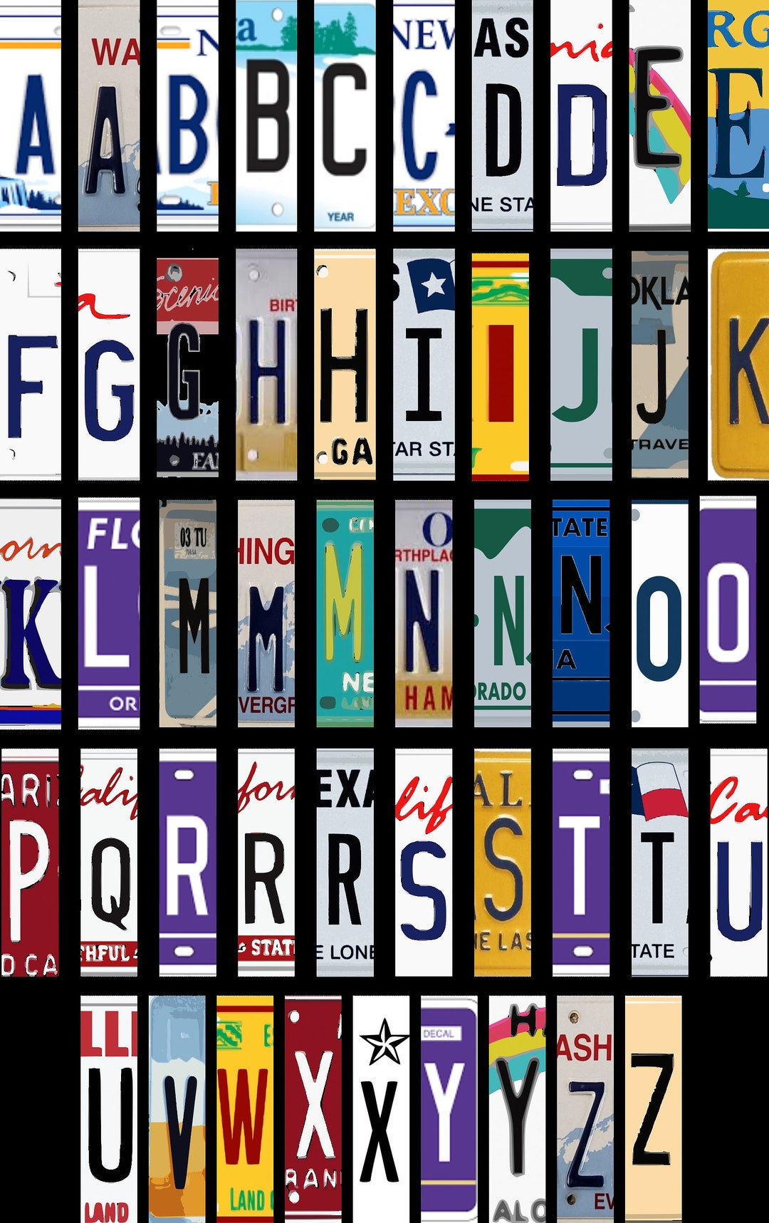 License Plate Alphabet Letters and Numbers Font License Plate ...