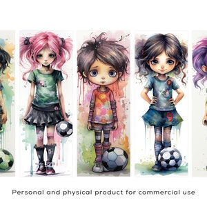 Sporty Girls Bookmarks: Sublimation Transfer, Kids Sports (ready to ...