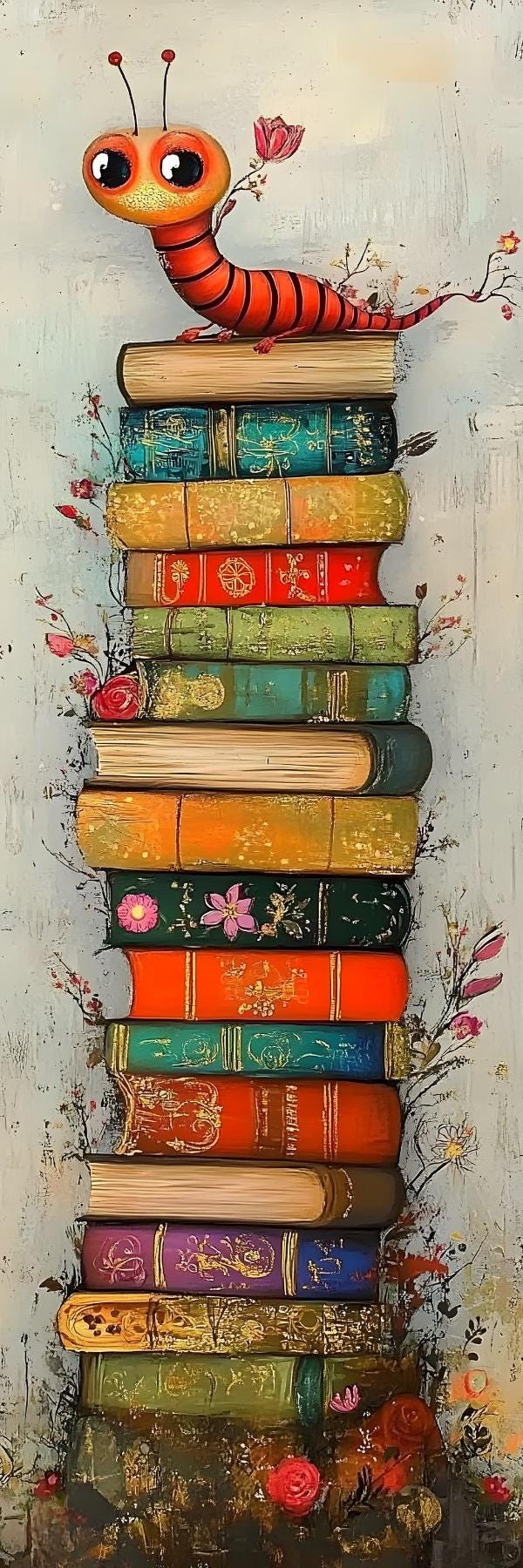 Bookworm Bookmarks | Adorable Book Stack Sublimation Transfer Ready to ...