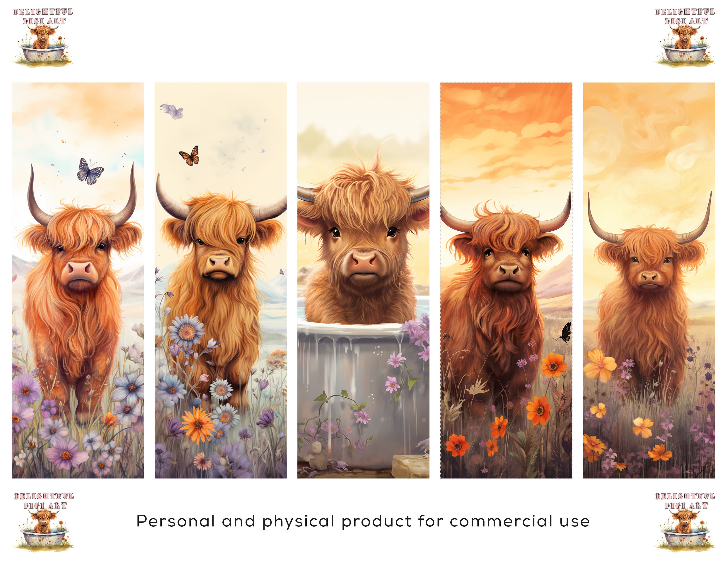 15 Highland Cow Printable Bookmarks Farm Bookmarks Kids Bookmarks ...