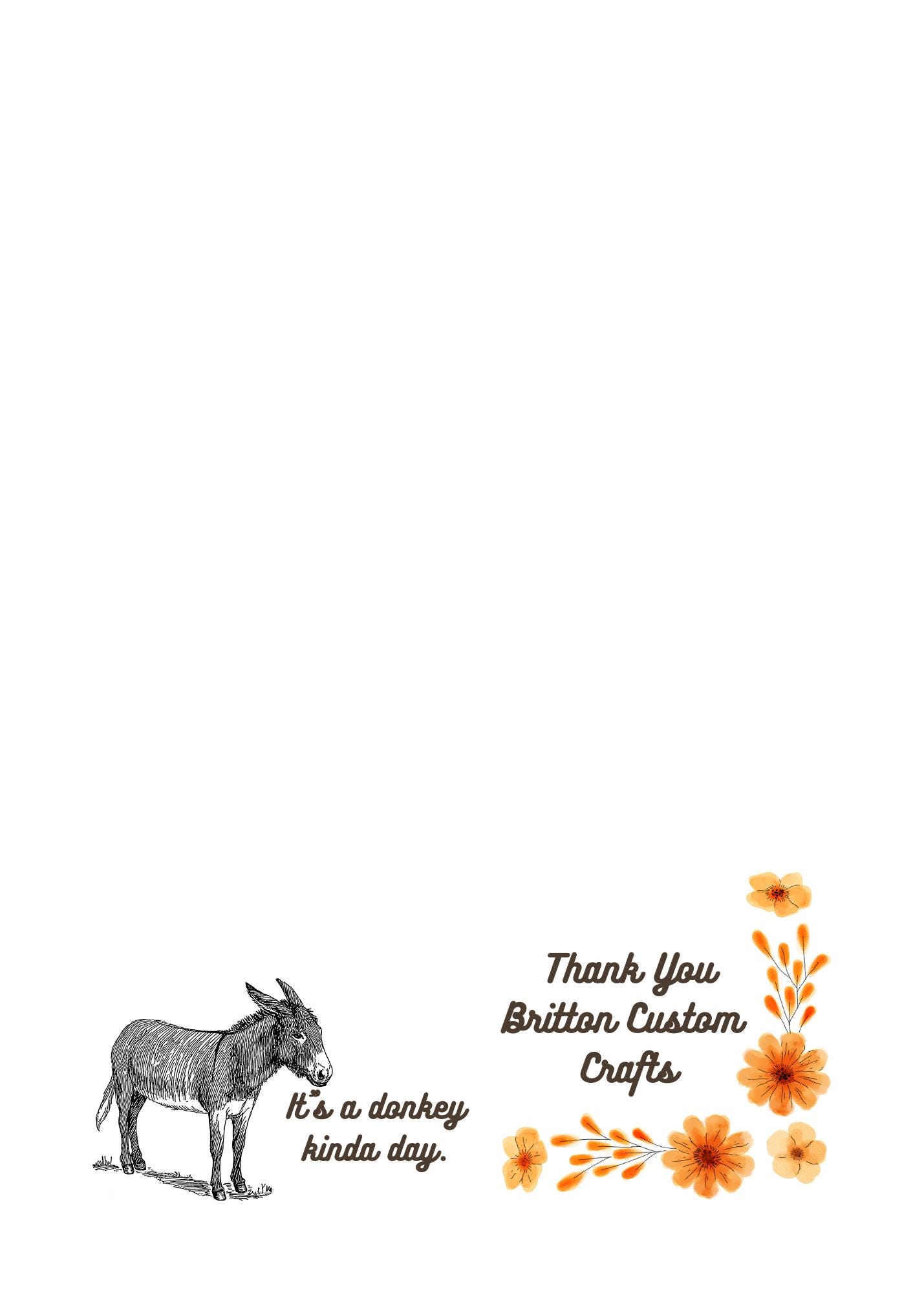 Funny Donkey Greeting Card Printable Greeting Card Digital Download Any ...