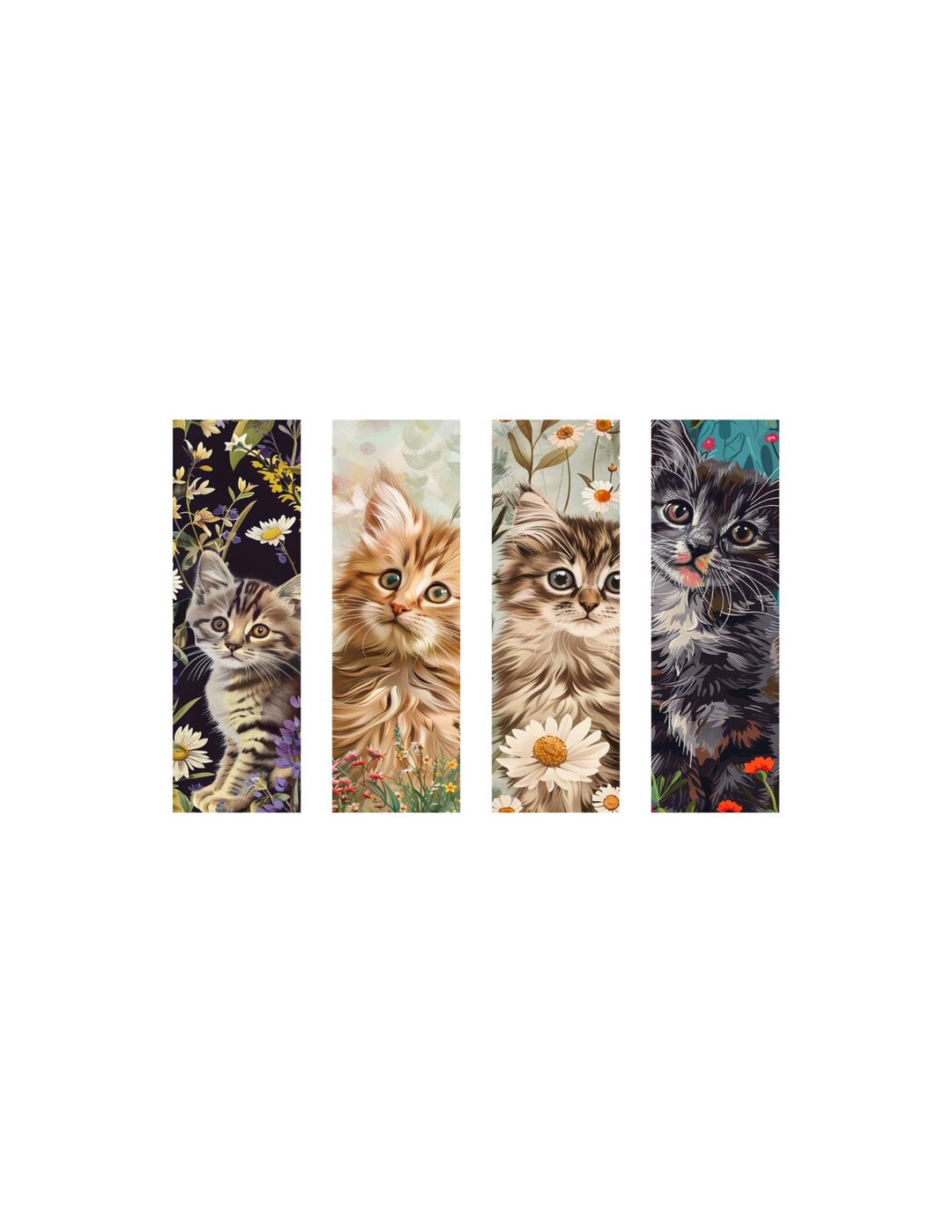 8 Cute Kitten Printable Bookmarks | Whimsical Bookmarks | Ready to ...
